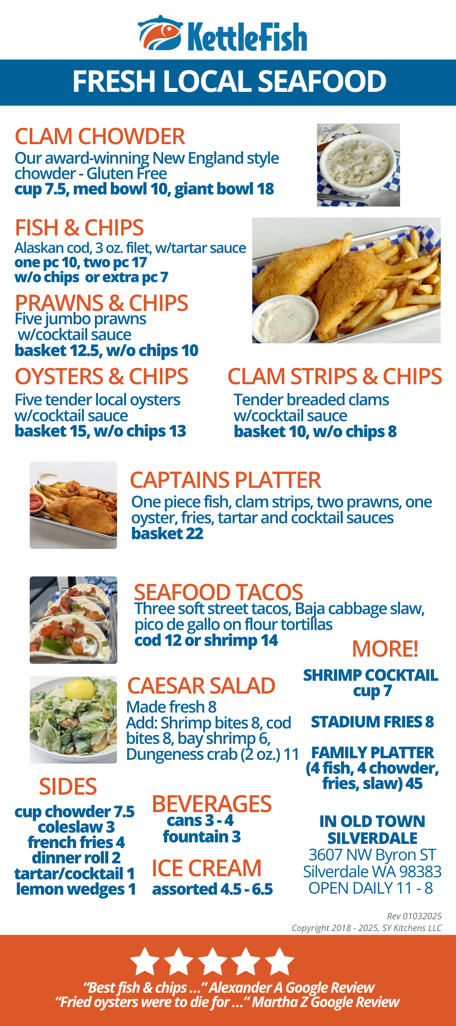 Kettlefish Menu - Kettlefish